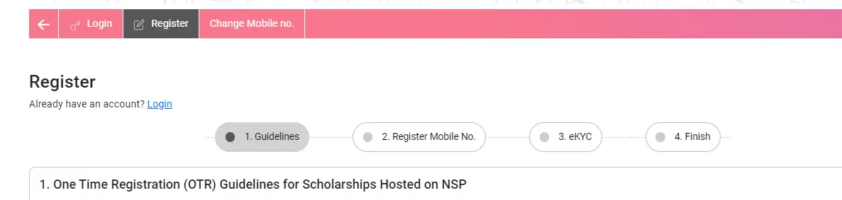 National Scholarship Launched OTR Registration 2024-25 | NSP OTR ...